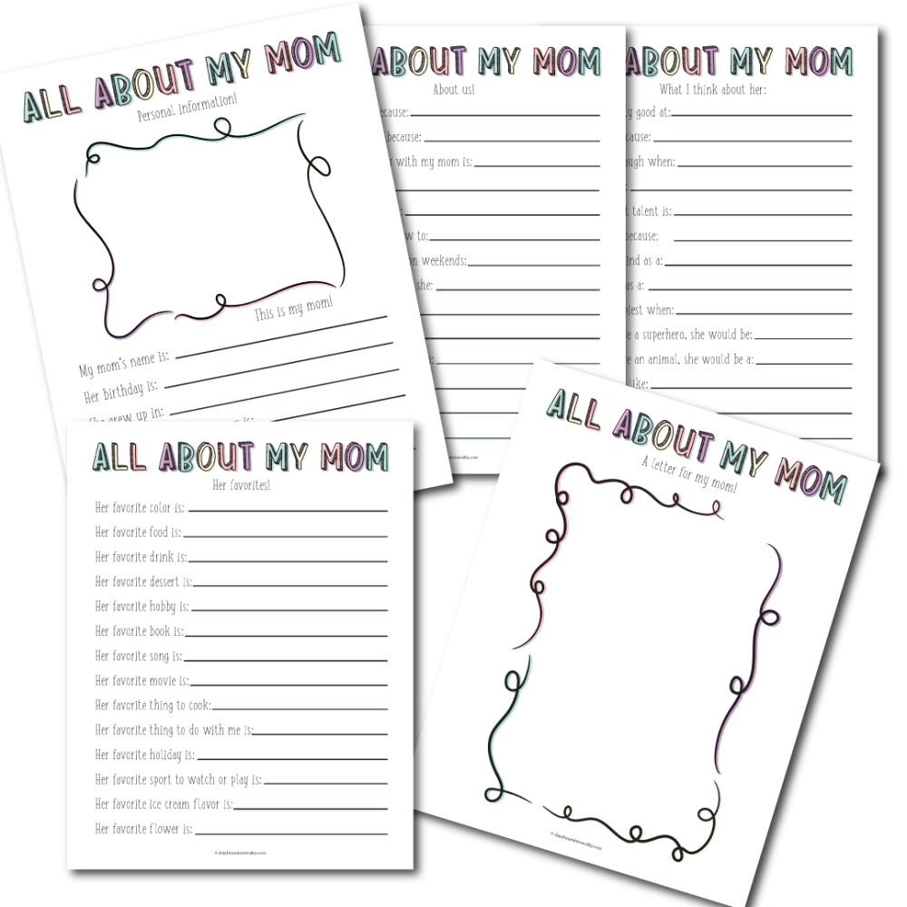 All About My Mom | Free PDF Printable! ~ Daydream Into Reality