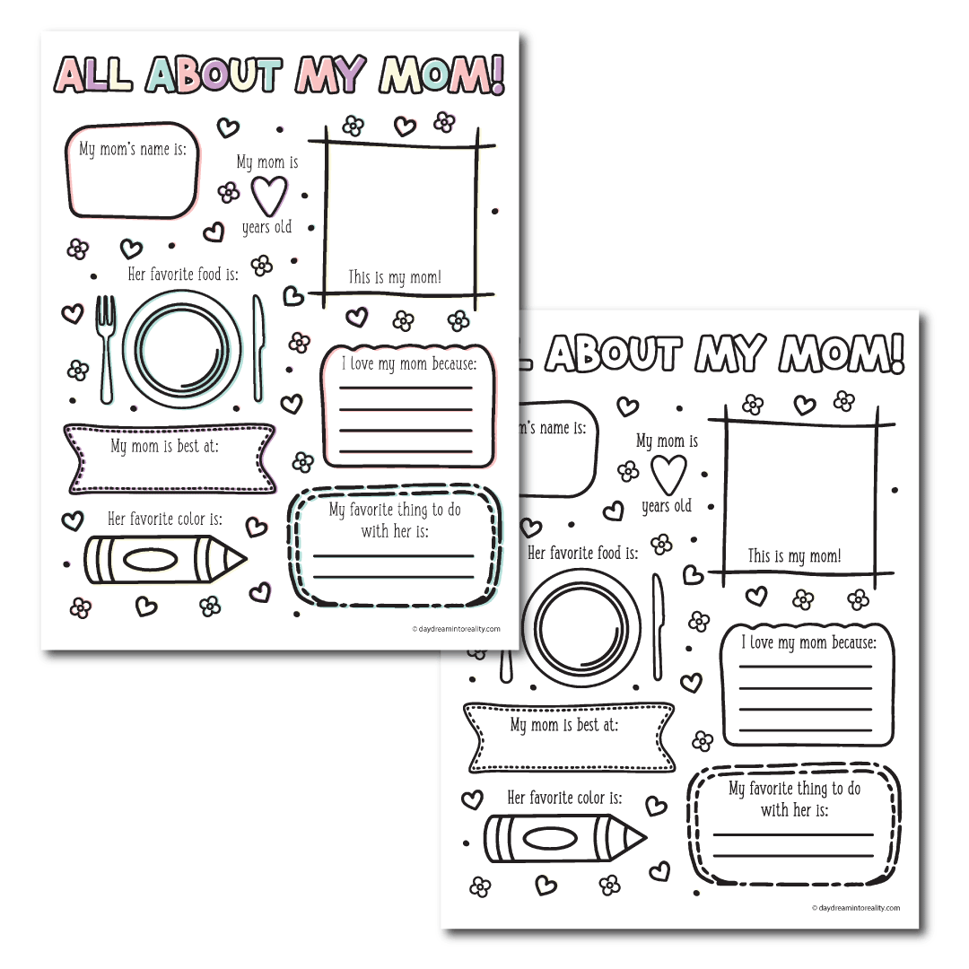 All About My Mom | Free PDF Printable! ~ Daydream Into Reality