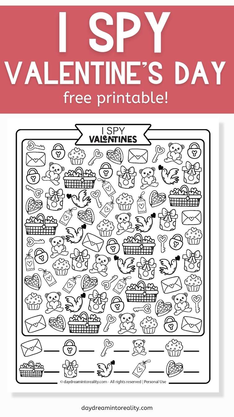 Valentine's Day I SPY | Free PDF Printable! ~ Daydream Into Reality