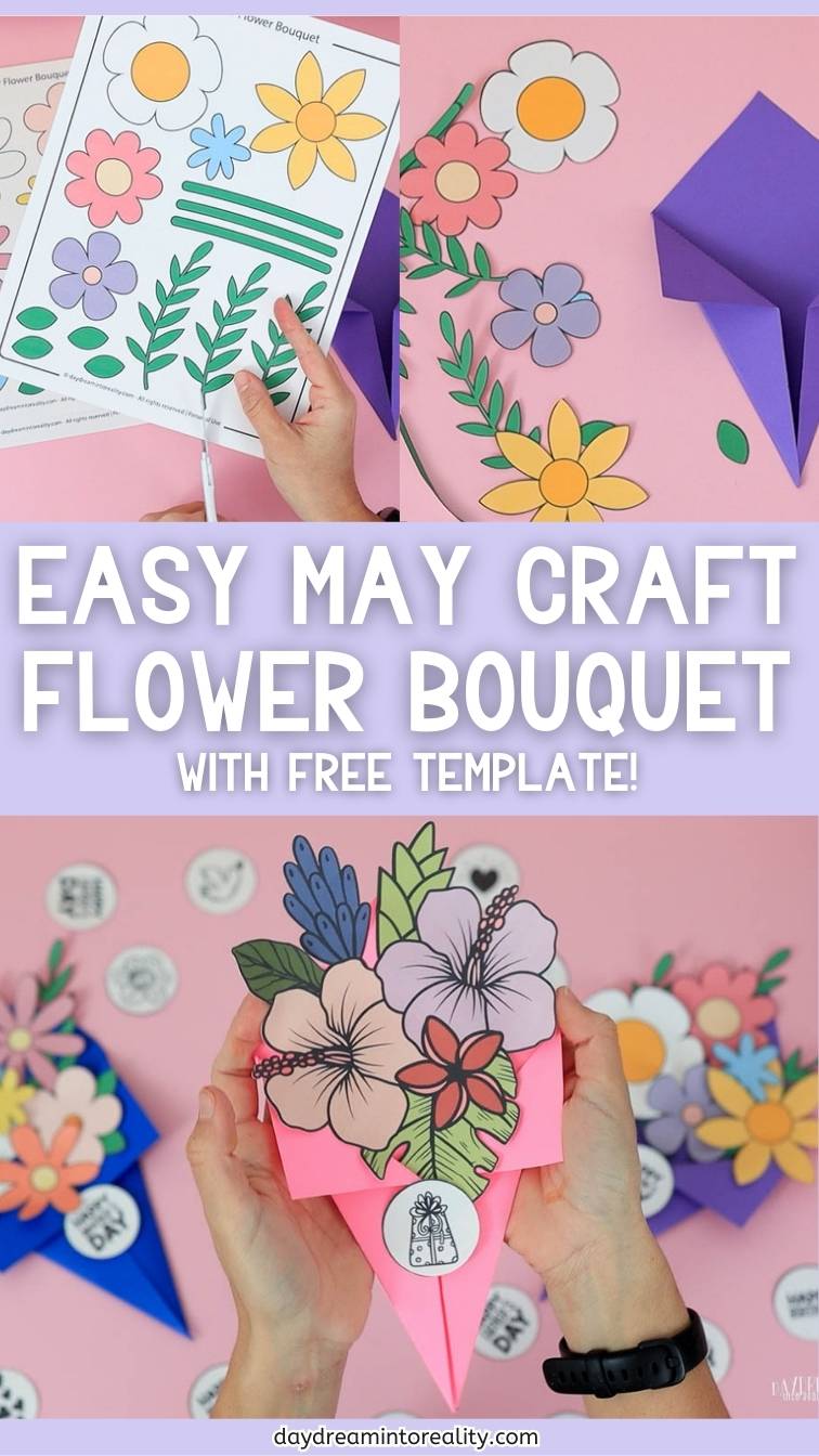 Paper Flower Bouquet Craft for Kids | FREE PDF Template! ~ Daydream ...