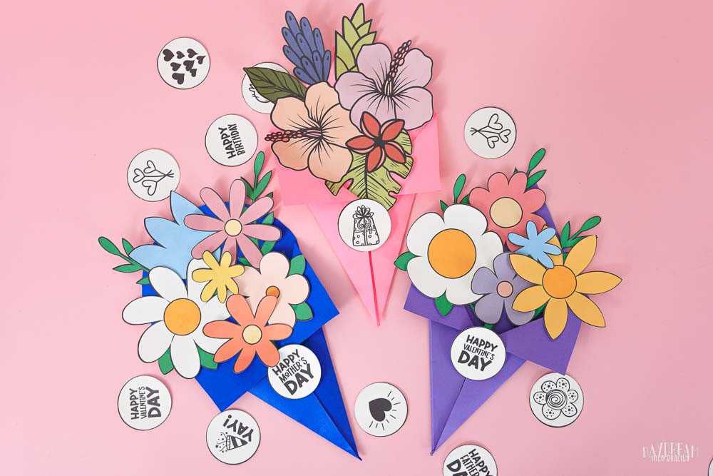 Paper Flower Bouquet Craft for Kids | FREE PDF Template! ~ Daydream ...