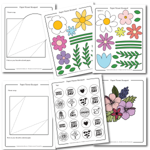 Paper Flower Bouquet Craft for Kids | FREE PDF Template! ~ Daydream ...