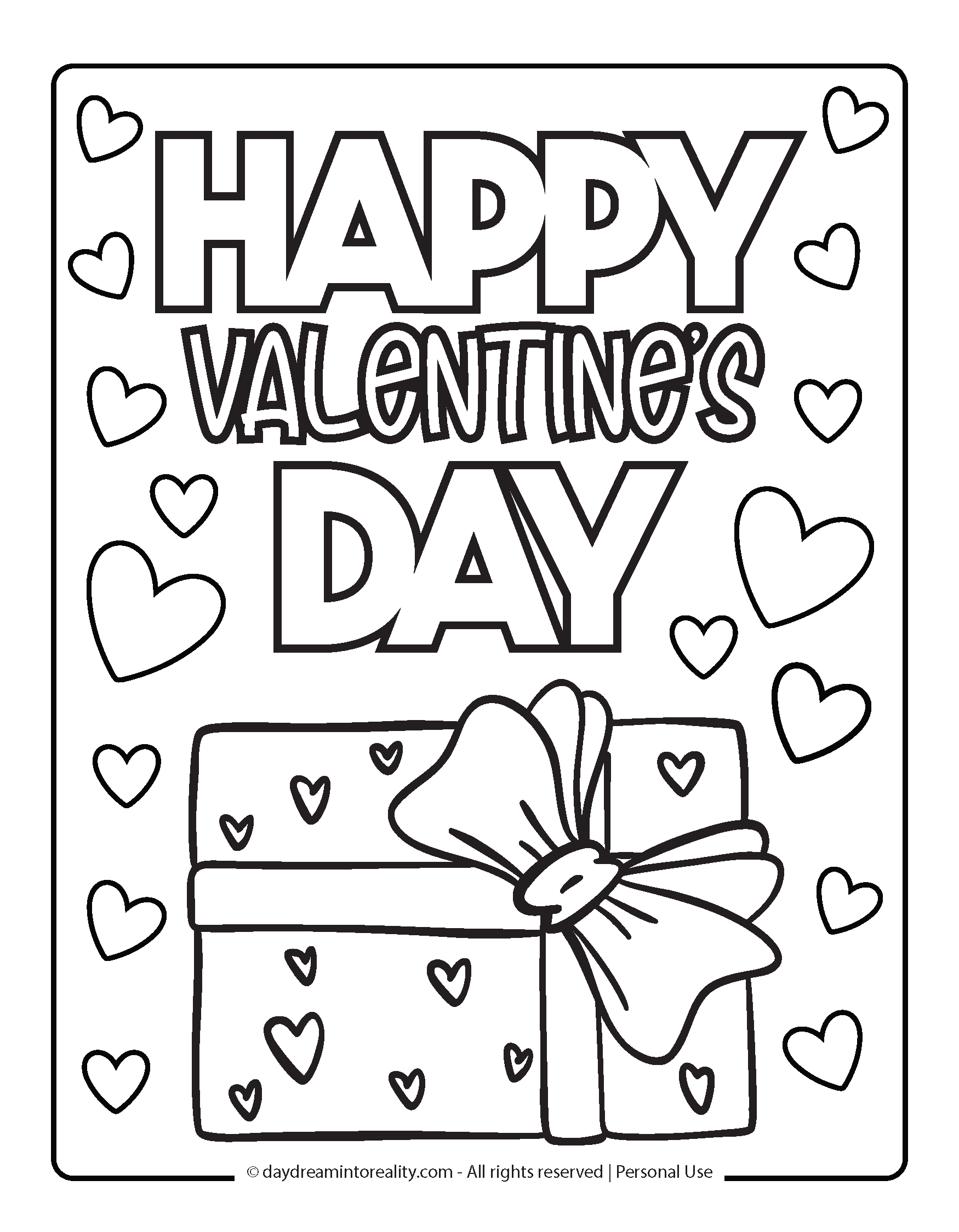 30 Free Valentine's Day Coloring Pages (PDF) ~ Daydream Into Reality