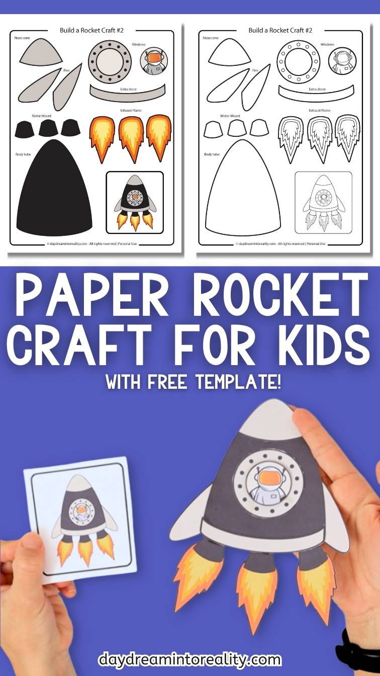 Paper Build a Rocket Craft for Kids | FREE PDF Template! ~ Daydream ...