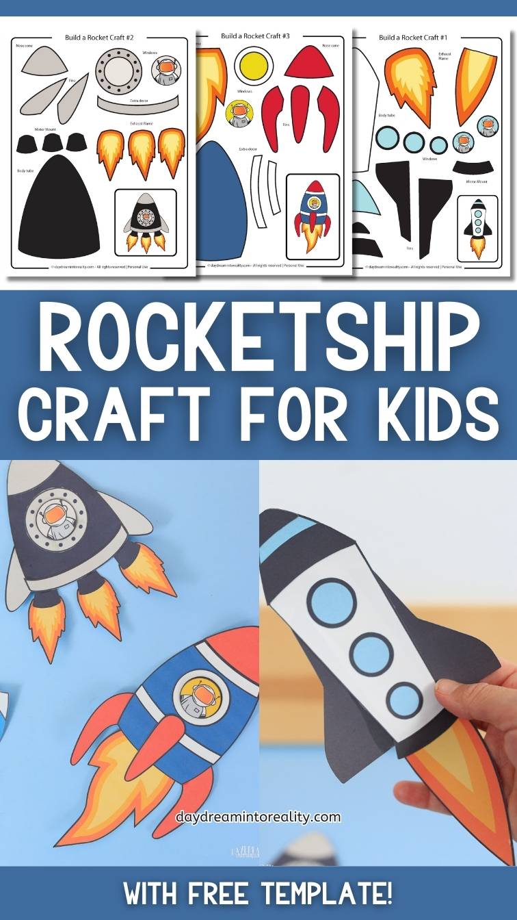 Paper Build a Rocket Craft for Kids | FREE PDF Template! ~ Daydream ...