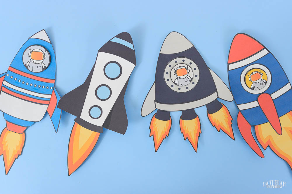Paper Build a Rocket Craft for Kids | FREE PDF Template! ~ Daydream ...