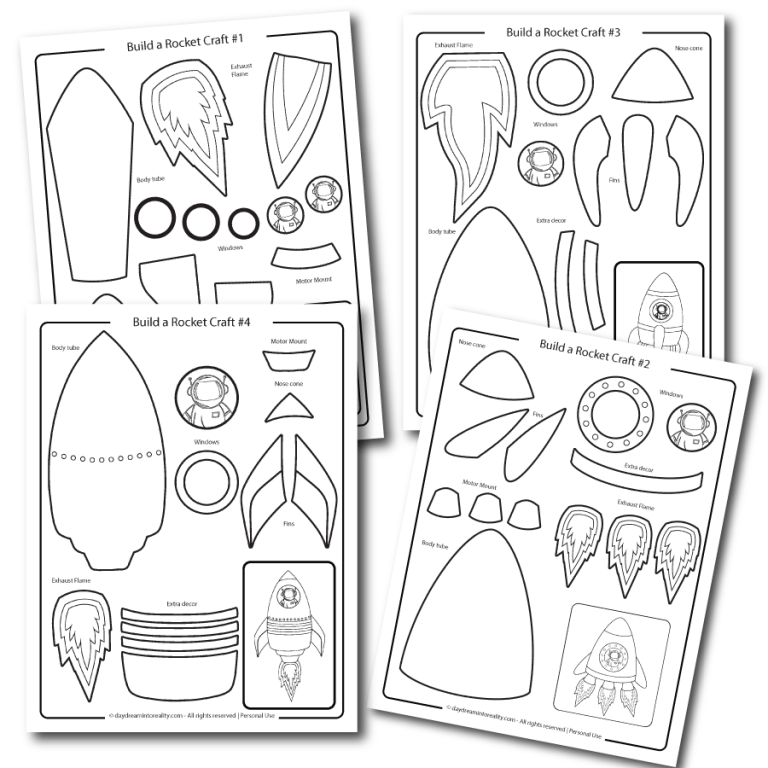 Paper Build a Rocket Craft for Kids | FREE PDF Template! ~ Daydream ...