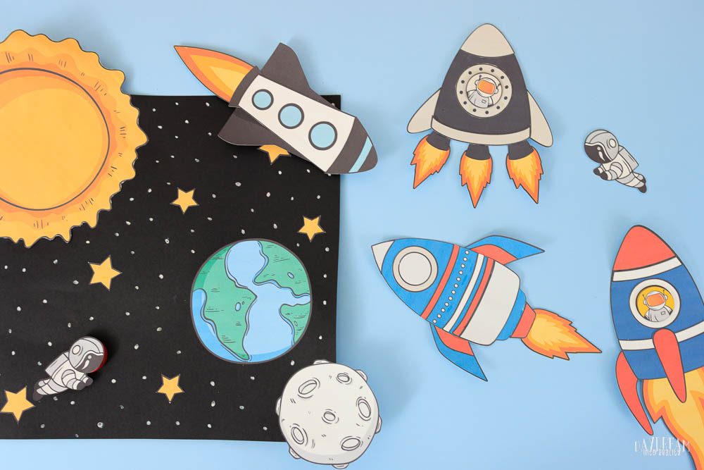Space Scene Art Project For Kids | FREE PDF Template! ~ Daydream Into ...