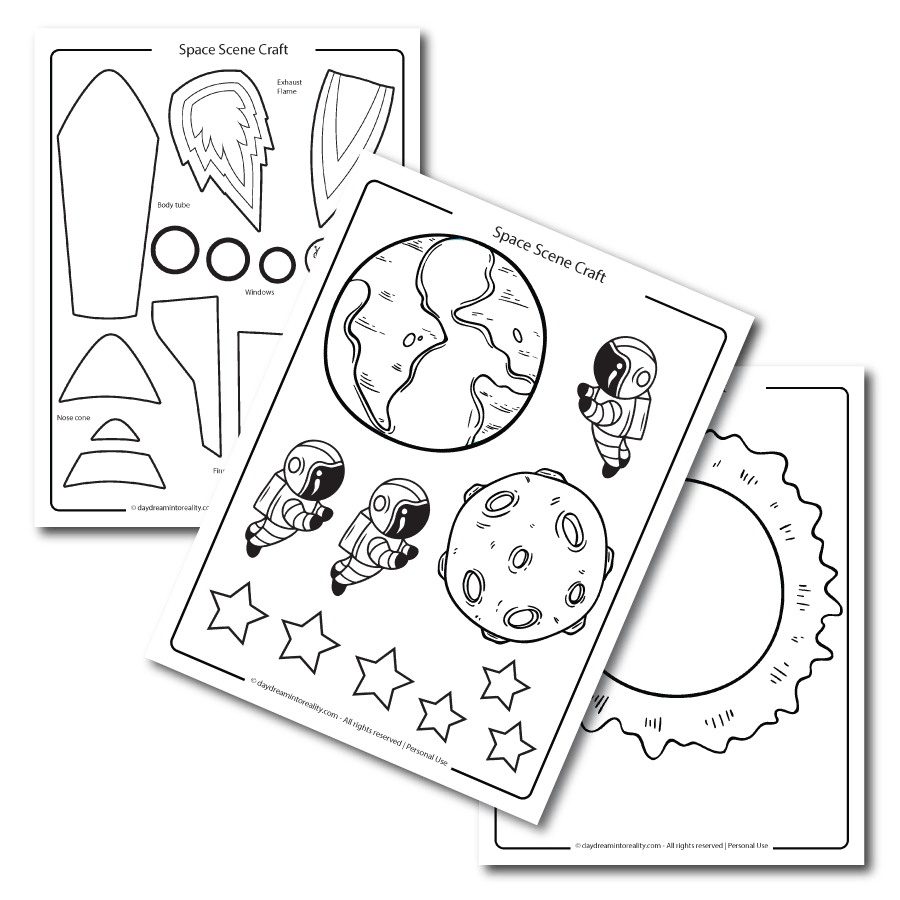 Space Scene Art Project For Kids | FREE PDF Template! ~ Daydream Into ...