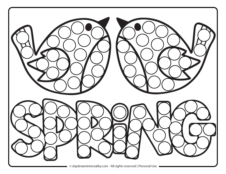 35+ Spring Dot Marker Pages | Free PDF Printables! ~ Daydream Into Reality