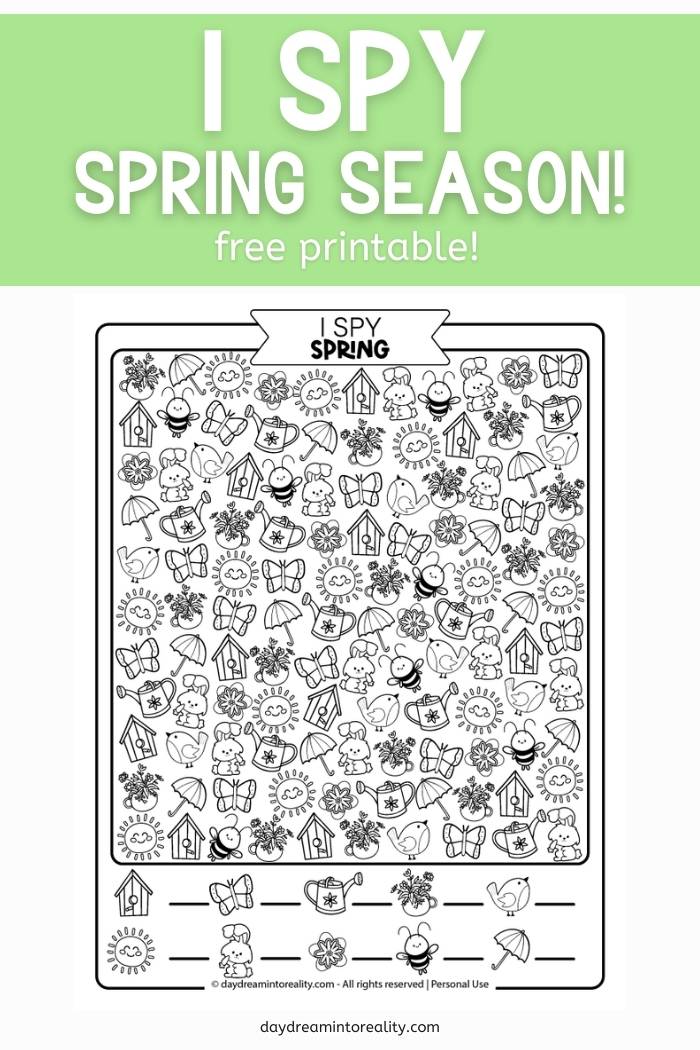 Spring I Spy Free PDF Printable | Easy, Medium, and Hard! ~ Daydream ...