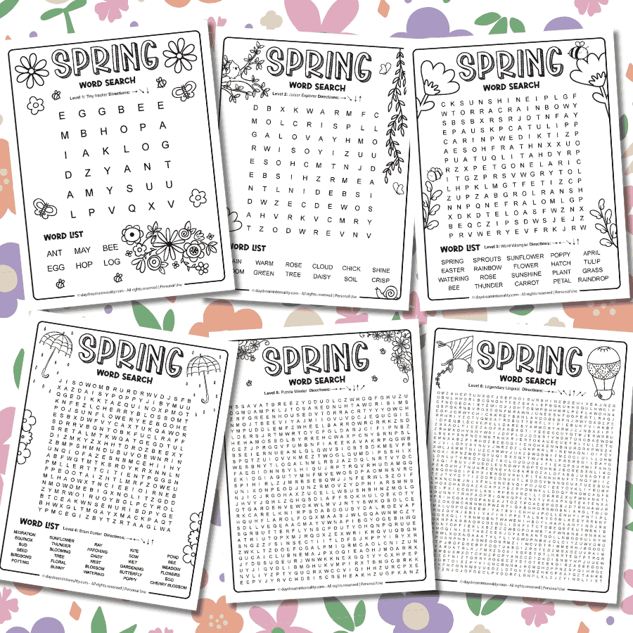 Spring I Spy Free PDF Printable | Easy, Medium, and Hard! ~ Daydream ...