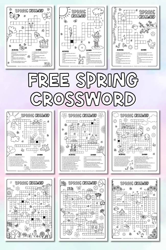 Free Spring Crossword | PDF Printables: Easy, Medium, Hard, & Advanced ...