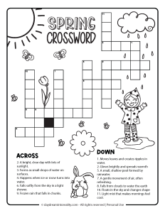 Free Spring Crossword | PDF Printables: Easy, Medium, Hard, & Advanced ...