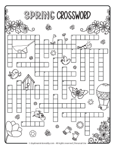 Free Spring Crossword | PDF Printables: Easy, Medium, Hard, & Advanced ...