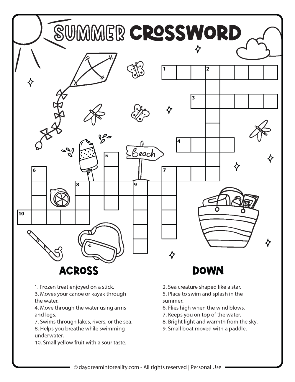 10+ Summer Crossword Puzzles – Free Printable PDFs from Easy to ...