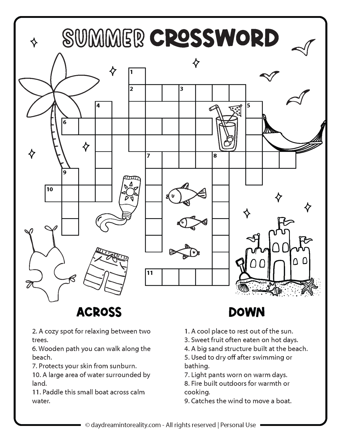 10+ Summer Crossword Puzzles – Free Printable PDFs from Easy to ...