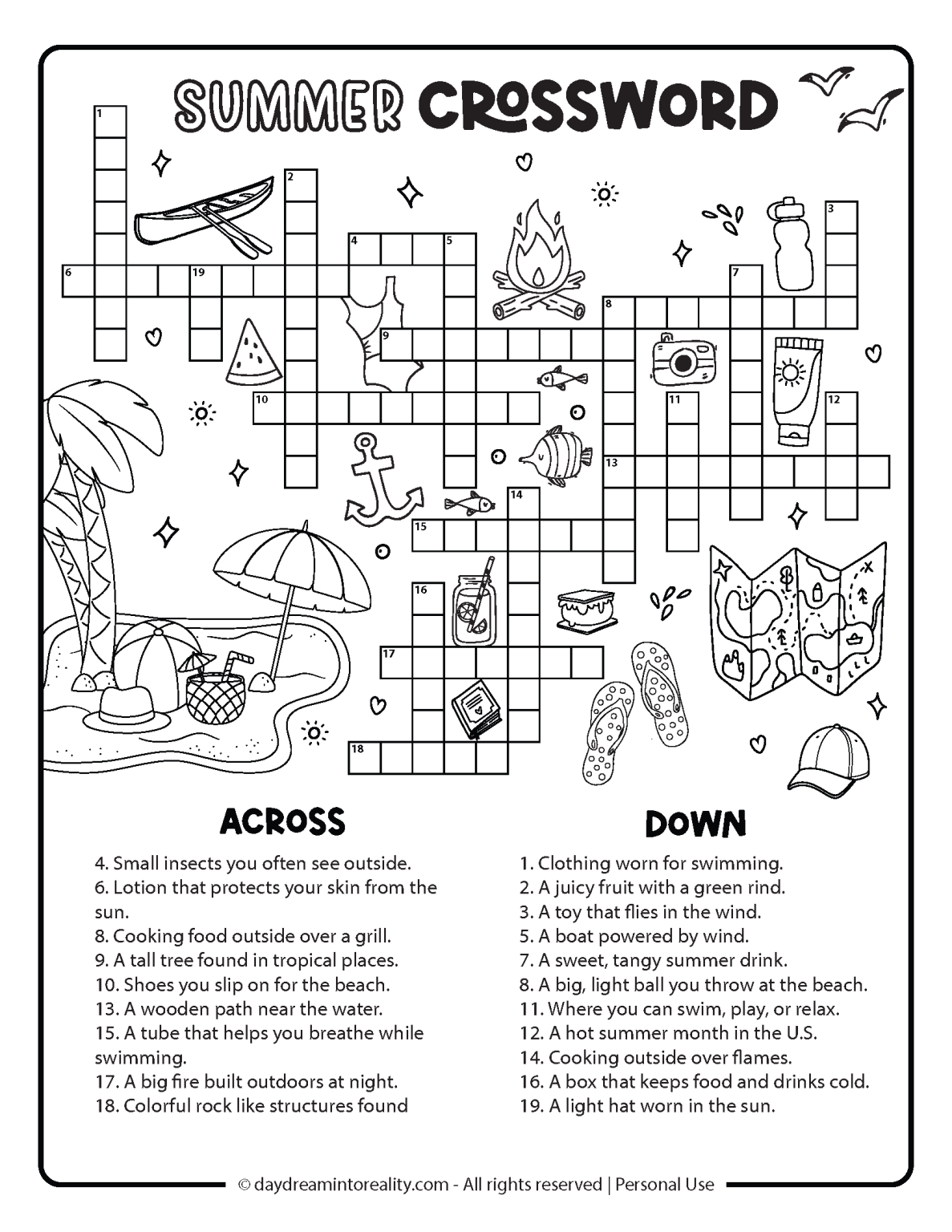 10+ Summer Crossword Puzzles – Free Printable PDFs from Easy to ...