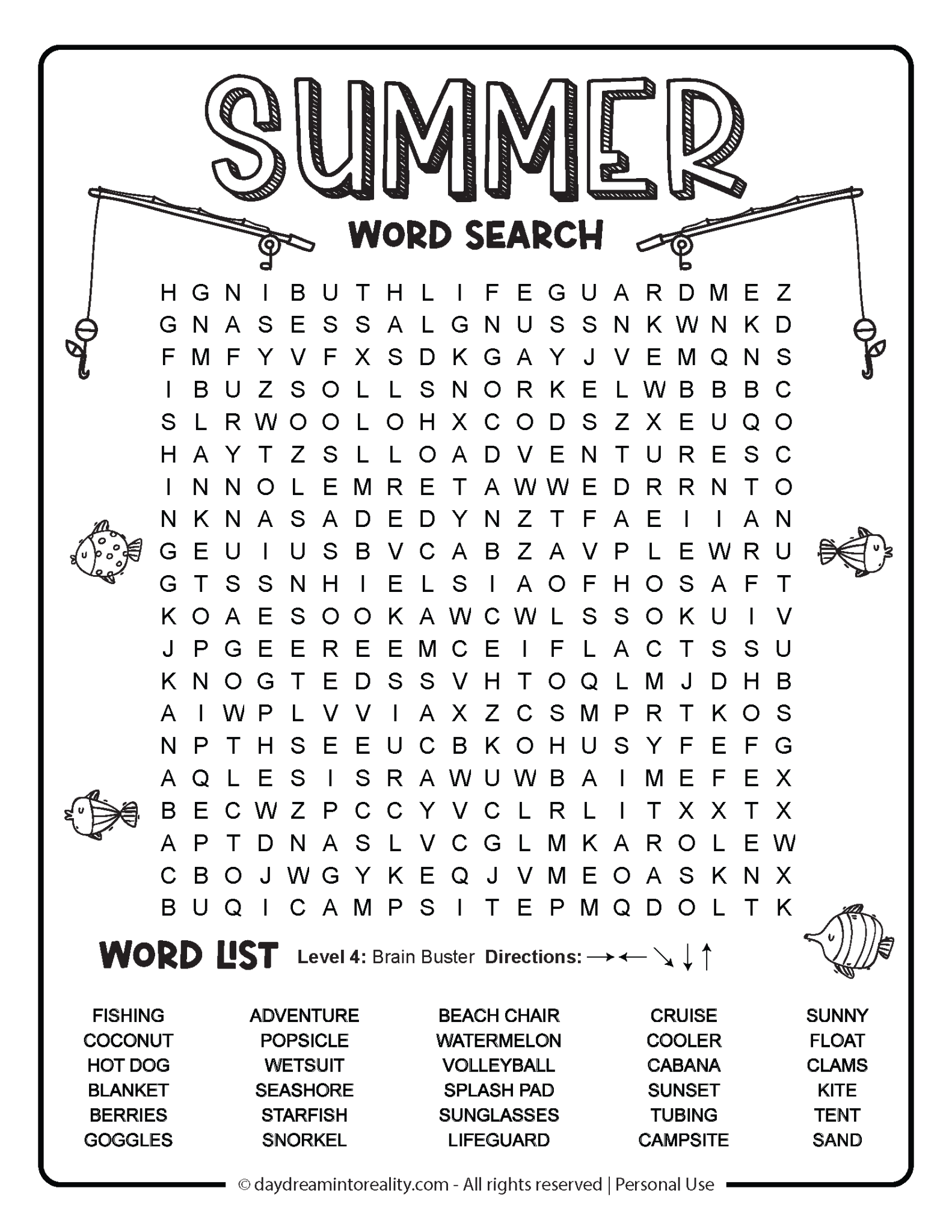 Summer Word Search Free PDF Printables | 6 Levels of Difficulty ...