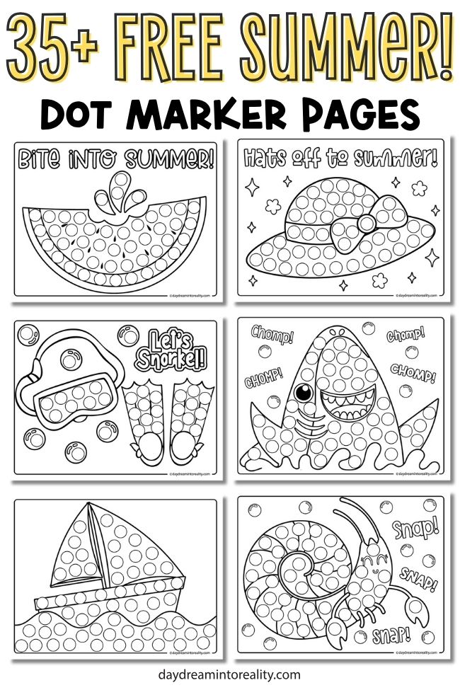 35+ Summer Dot Marker Pages | Free PDF Printables! ~ Daydream Into Reality