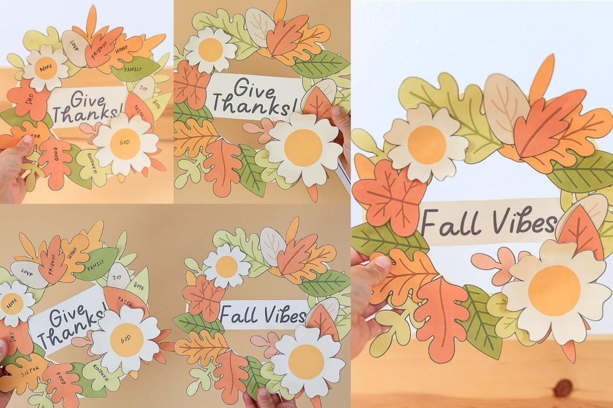 Fall & Thanksgiving Paper Plate Wreath Craft | Free PDF Template ...