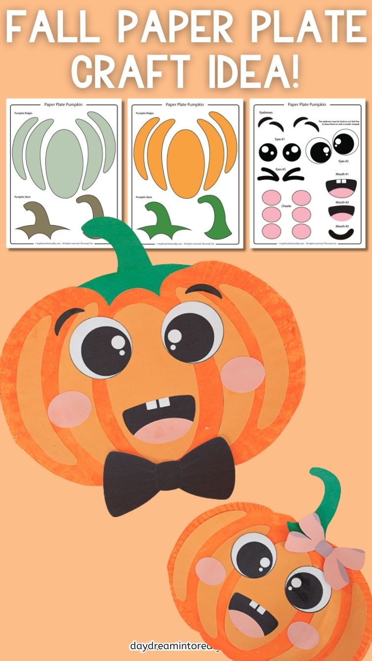Paper Plate Pumpkin Craft For Kids | Free PDF Template! ~ Daydream Into ...