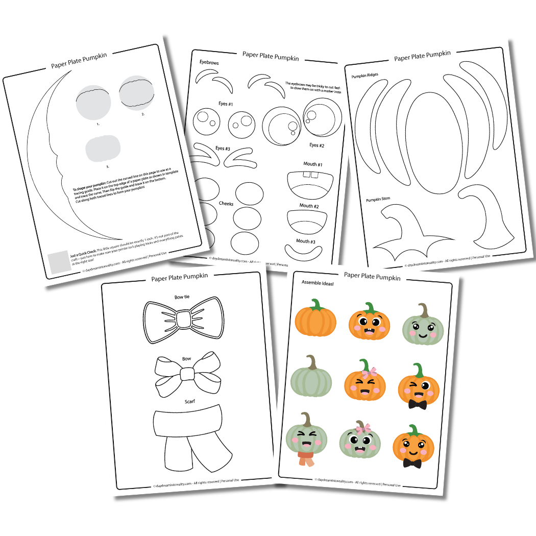 Paper Plate Pumpkin Craft For Kids | Free PDF Template! ~ Daydream Into ...