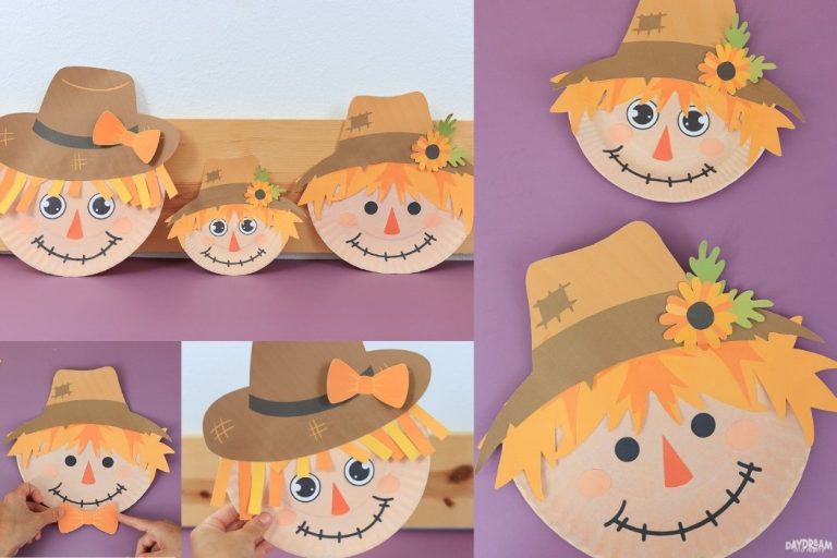 Paper Plate Scarecrow Craft For Kids | Free PDF Template ~ Daydream ...