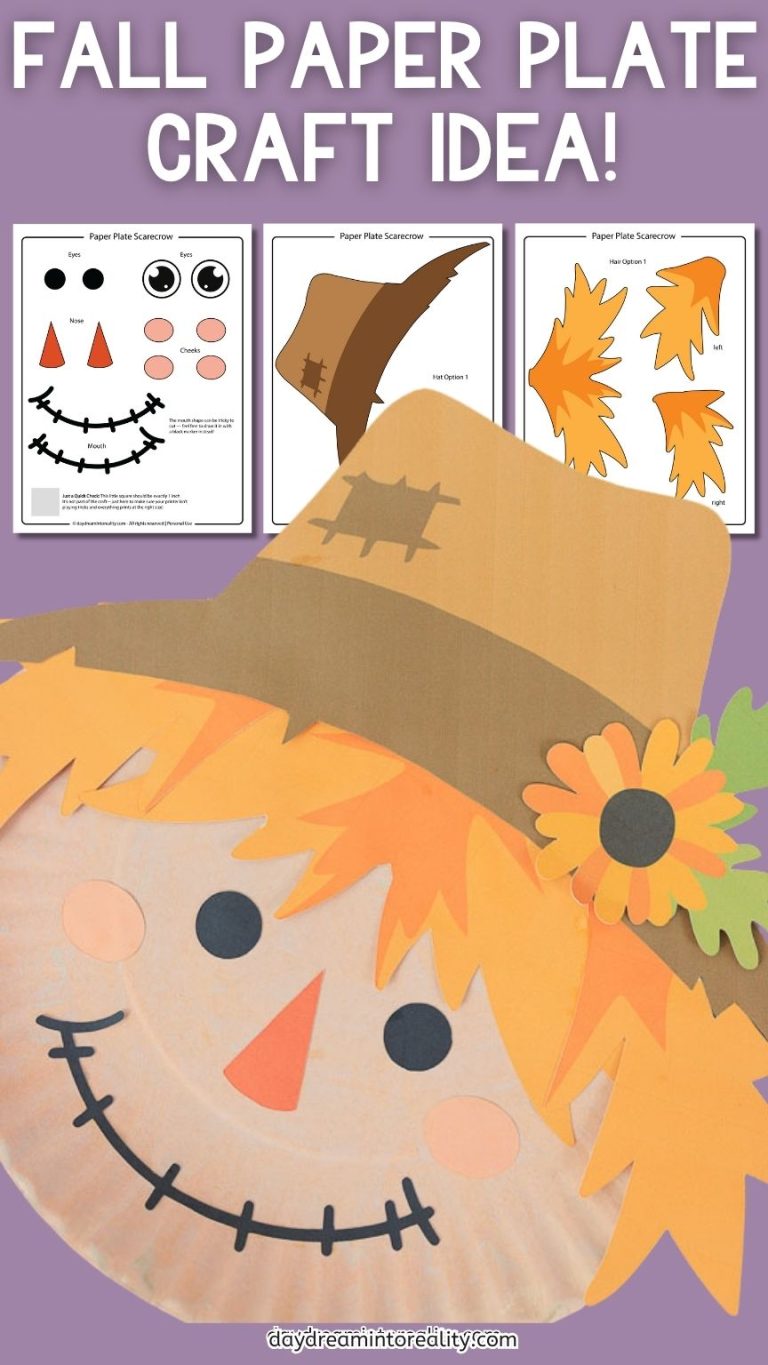 Paper Plate Scarecrow Craft For Kids | Free PDF Template ~ Daydream ...