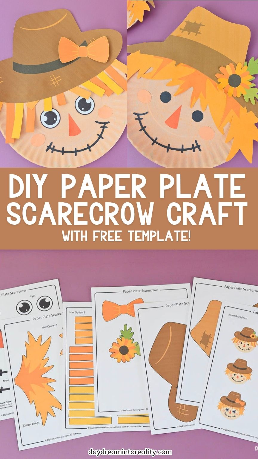 Paper Plate Scarecrow Craft For Kids | Free PDF Template ~ Daydream ...