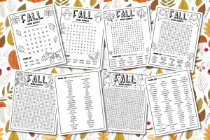 15 Fall Word Search Free PDF Printables | 6 Levels of Difficulty ...