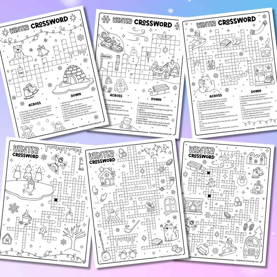 10+ Winter Crossword Puzzles – Free Printable PDFs from Easy to ...