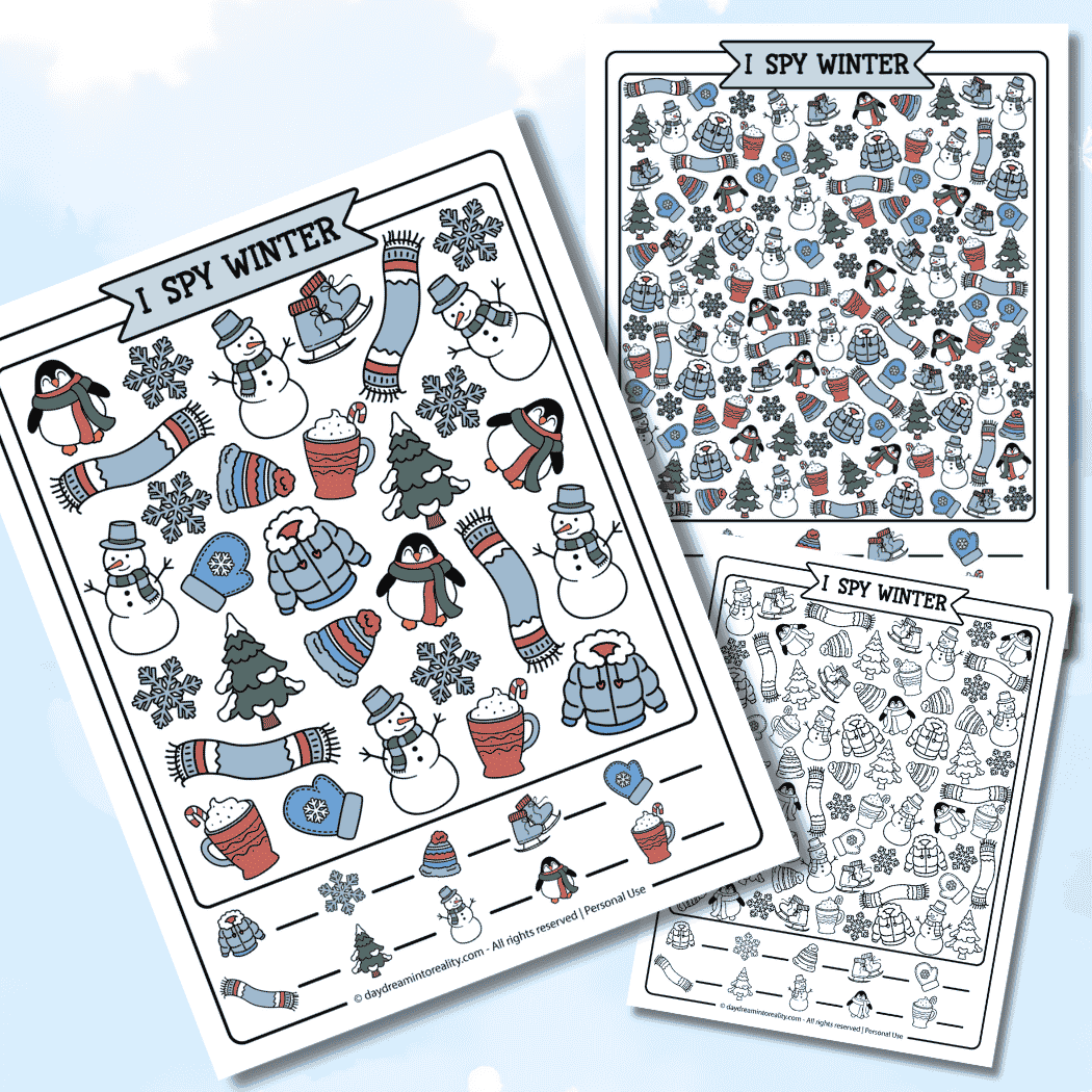I Spy Winter PDF Printable | Easy, Medium, and Hard! ~ Daydream Into ...