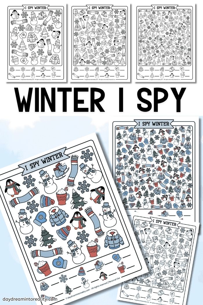I Spy Winter PDF Printable | Easy, Medium, and Hard! ~ Daydream Into ...
