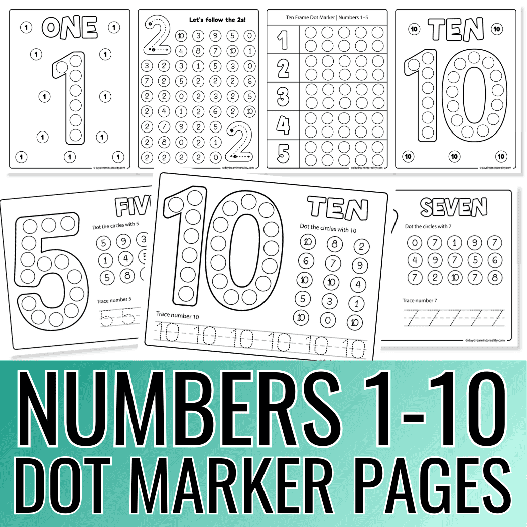 30+ Number Dot Marker Printables | Free PDF Pages ~ Daydream Into Reality