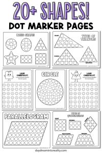 25+ Shapes Dot Marker Printables For Kids | Free PDF Pages ~ Daydream ...