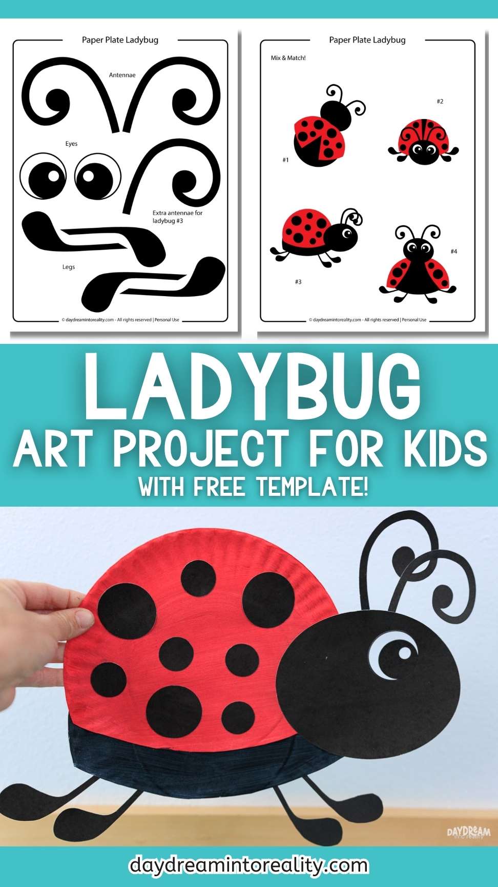 Paper Plate Ladybug Craft For Kids | Free PDF Template ~ Daydream Into ...